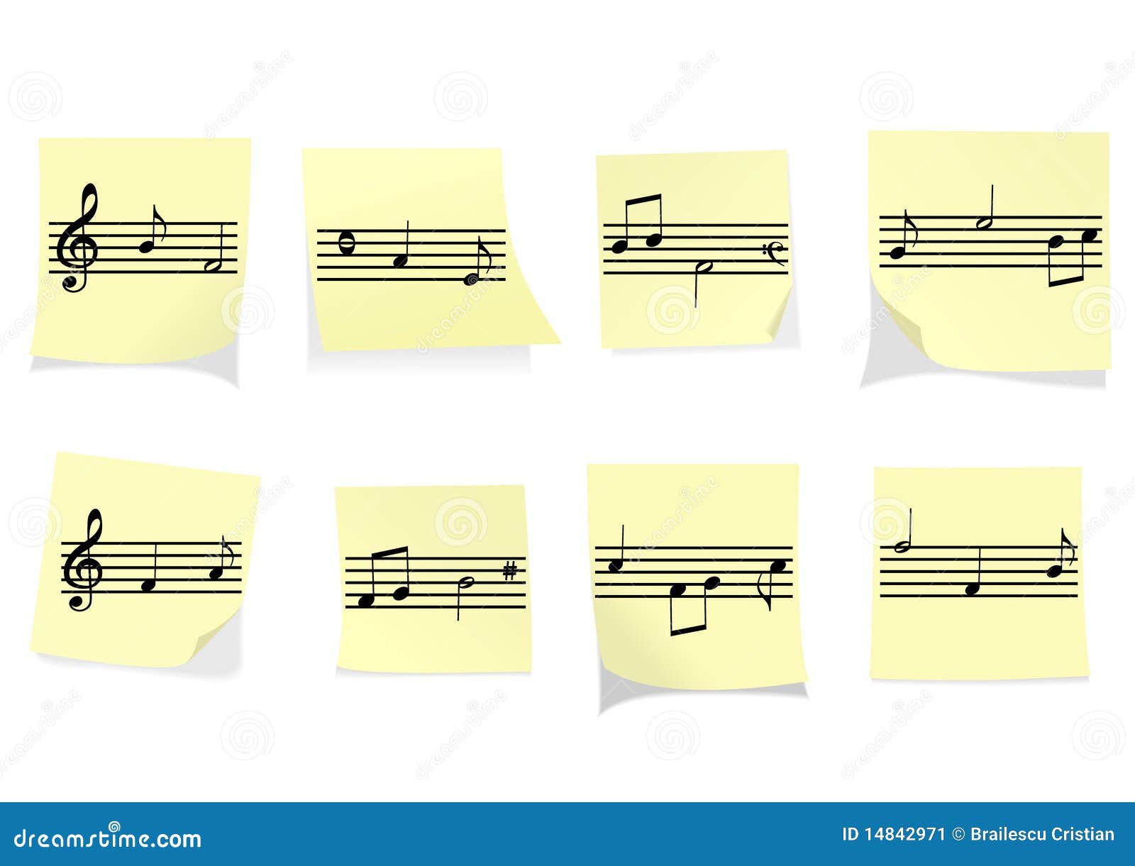 Abstract Illustration of Some Yellow Notes with St Stock Vector ...