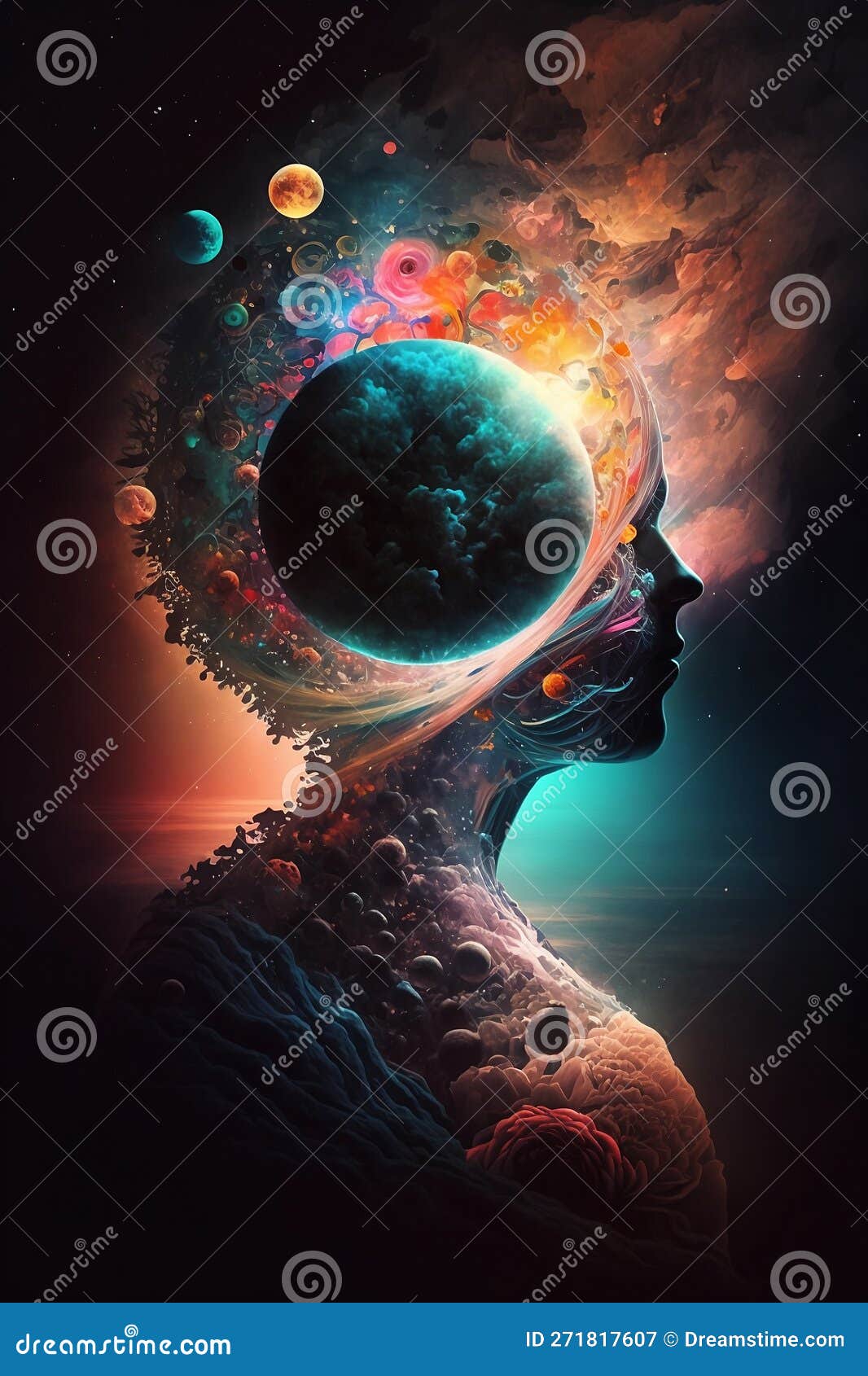 Abstract Illustration of Space with Person Profile Stock Illustration ...