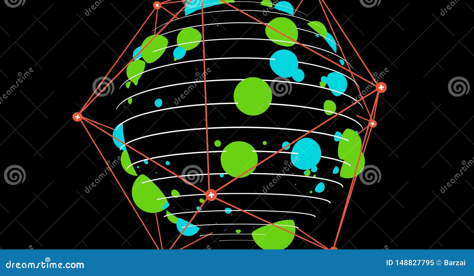 Spheres with Globes Around. Stock Illustration - Illustration of circle ...