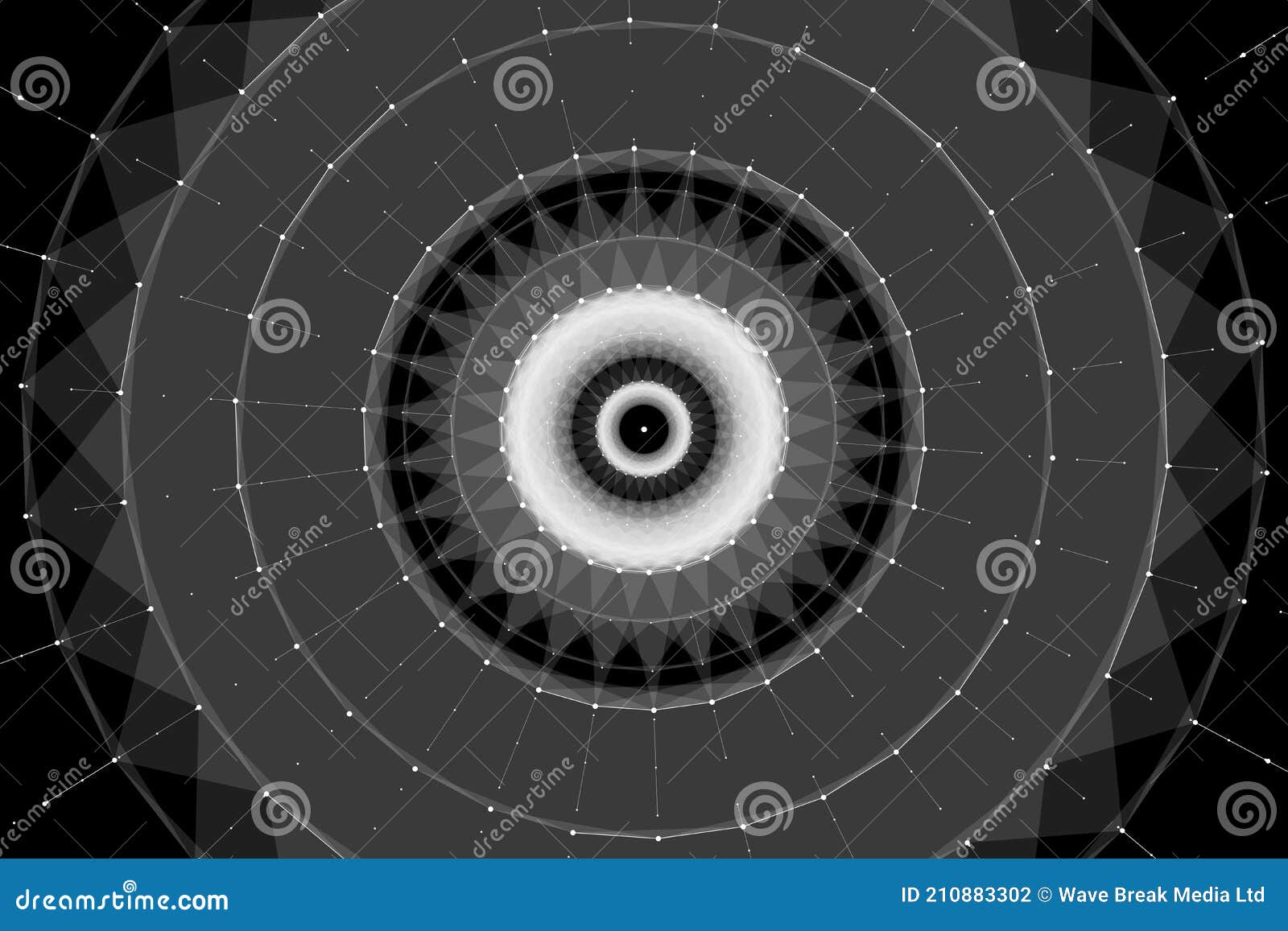 Abstract Illustration of Spirograph Element Against Black Background ...
