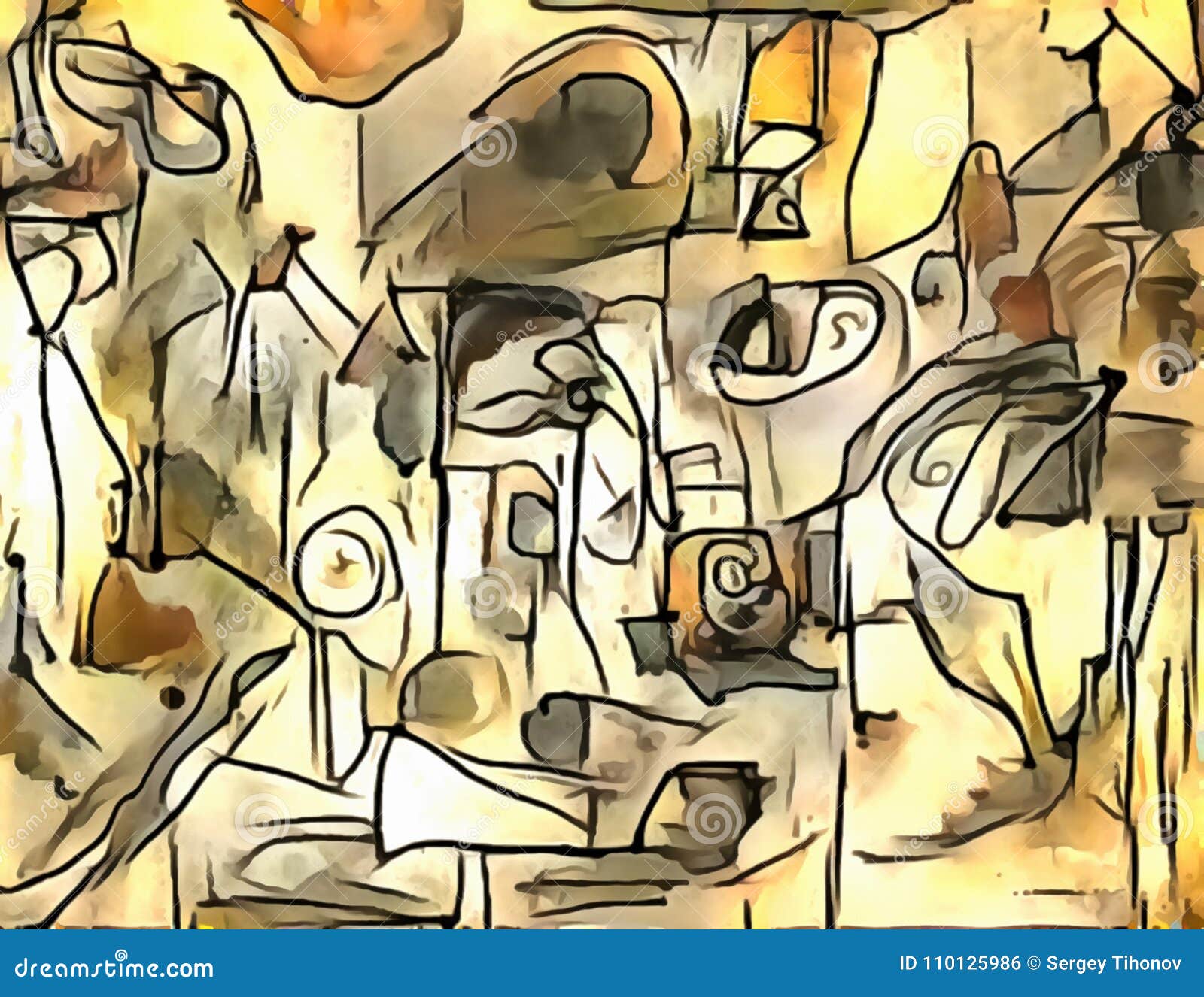 Abstract Illustration in Style of Avant-garde Stock Illustration ...