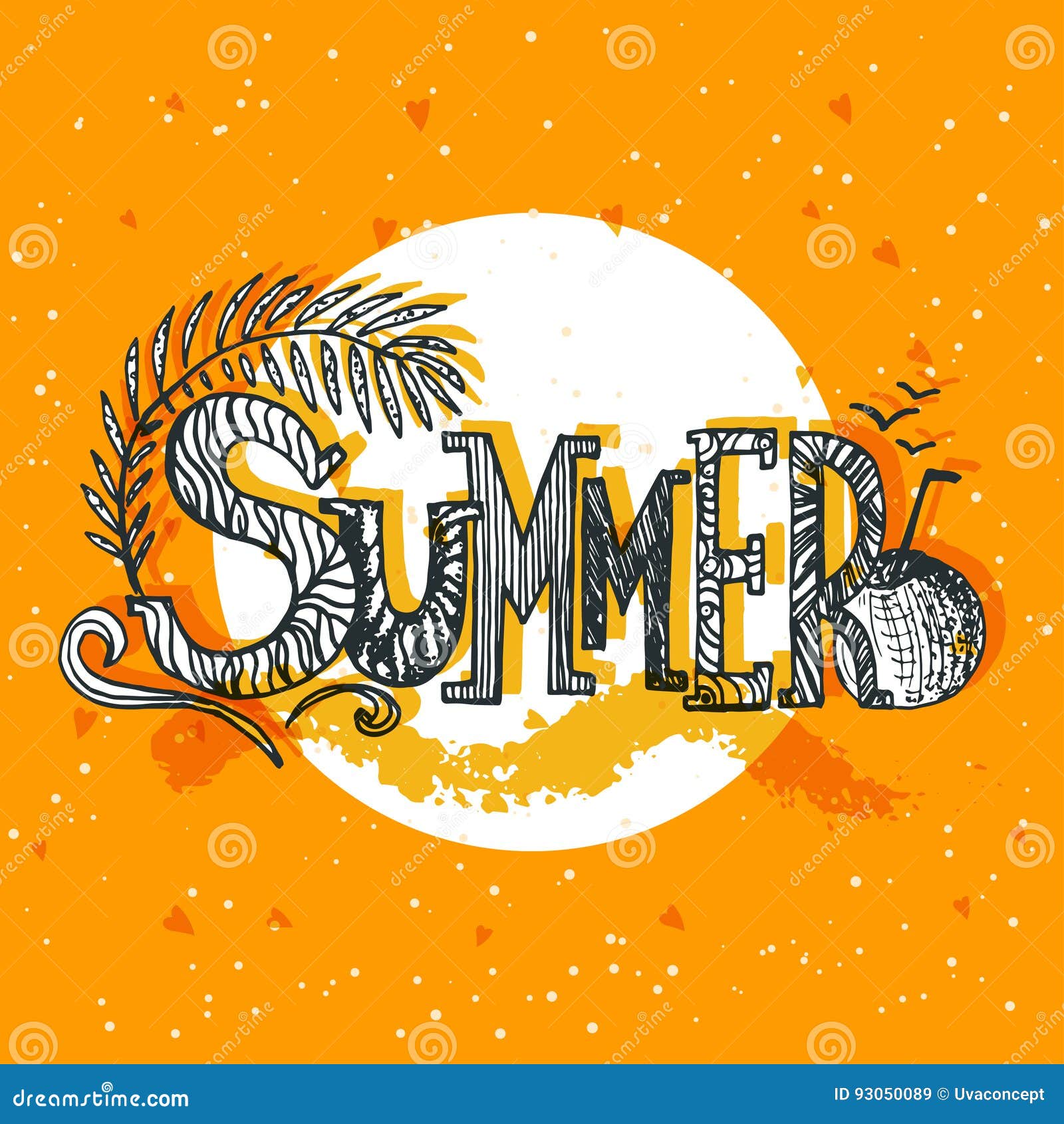 Abstract Illustration for Summer Time Theme with Text. Stock Vector ...