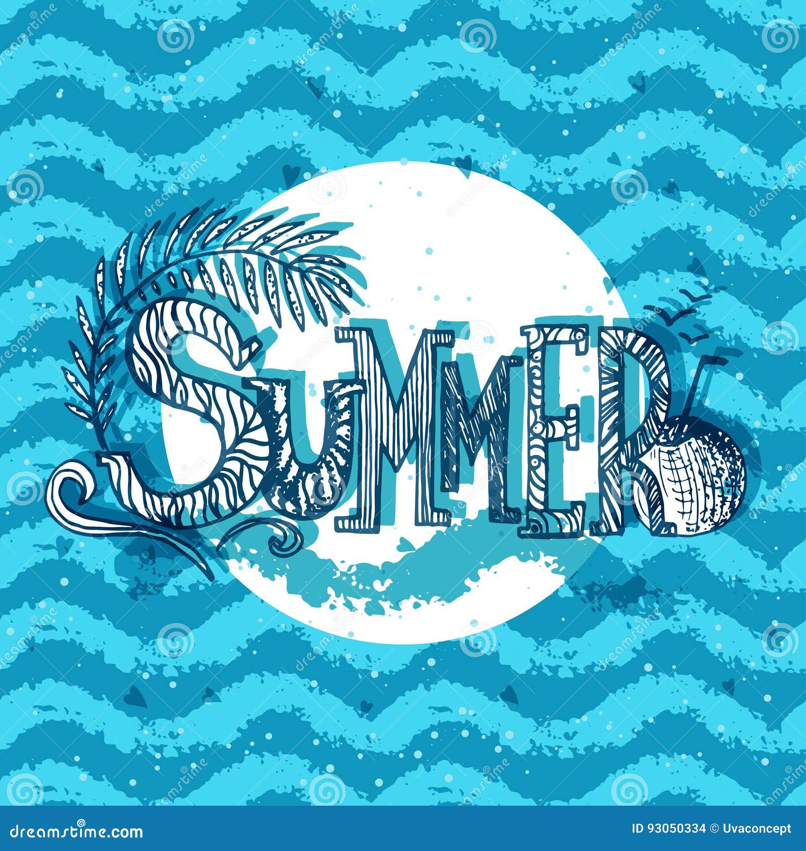 Abstract Illustration for Summer Time Theme with Text. Stock Vector ...