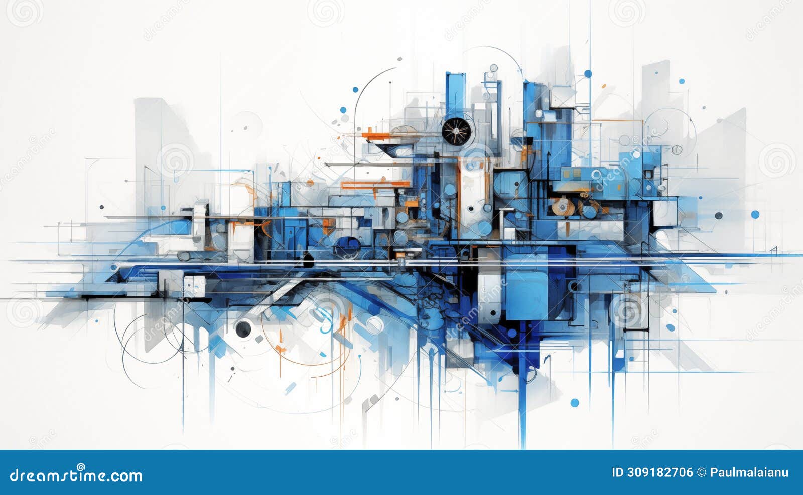 Abstract Illustration with Technical Text Mixed with Technical and ...