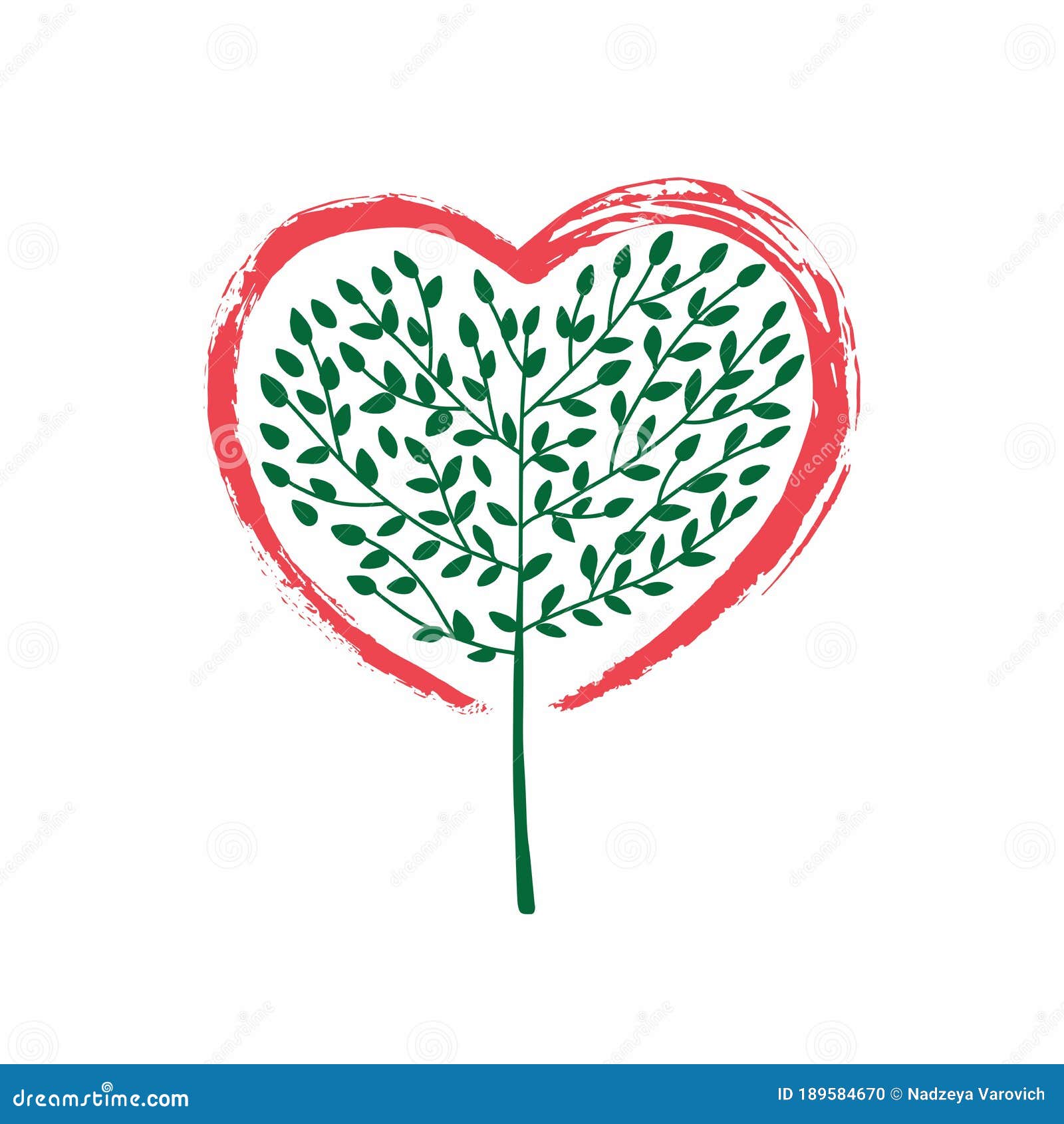 An Abstract Illustration of a Tree Growing in the Shape of a Heart ...
