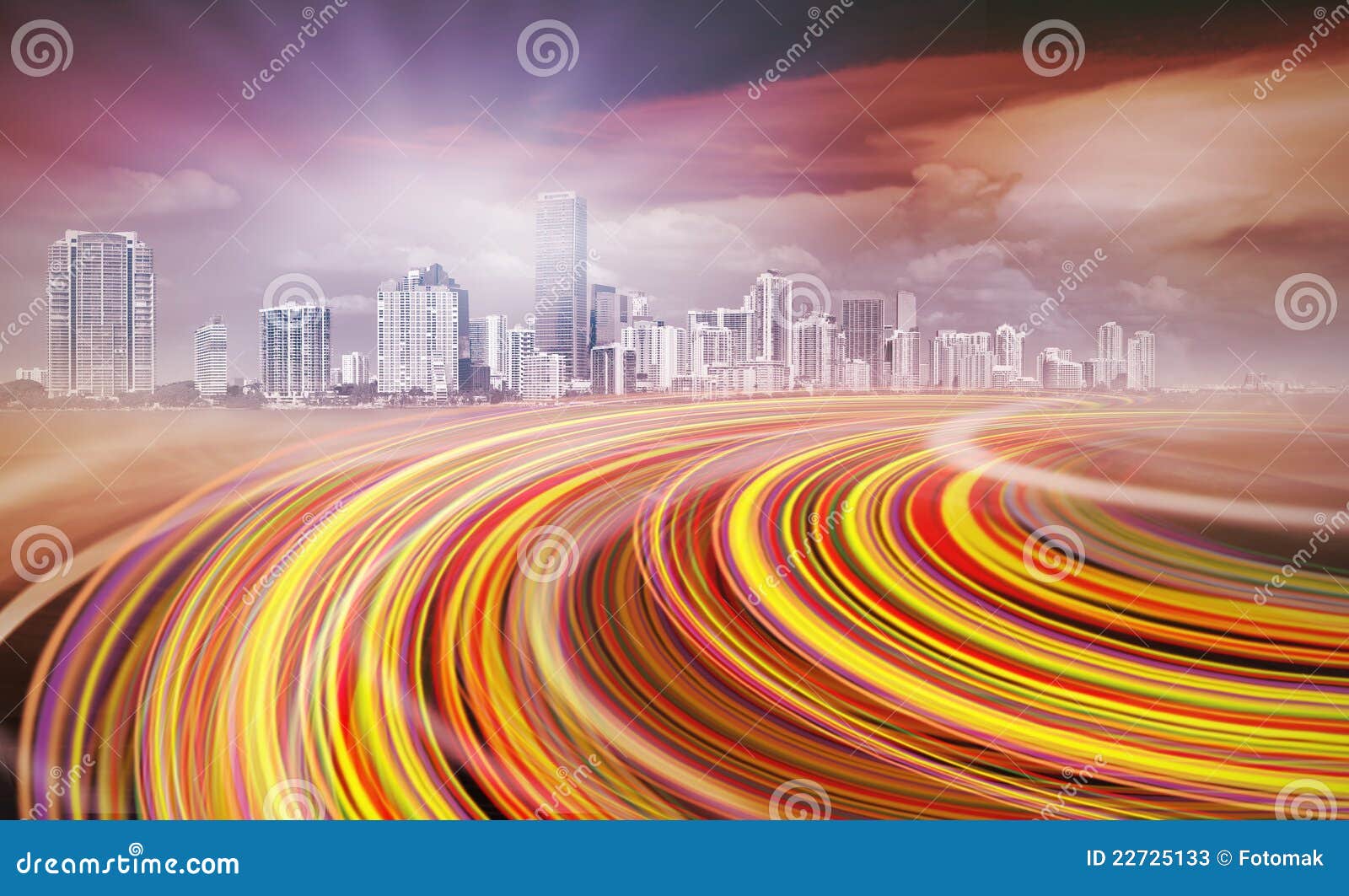 Abstract Illustration of an Urban Highway Going To Stock Illustration ...
