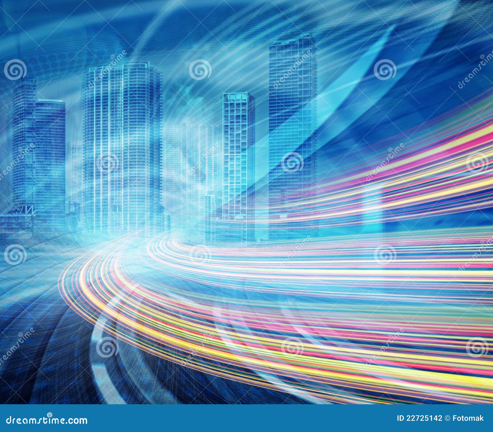 Abstract Illustration of an Urban Highway Going To Stock Illustration ...