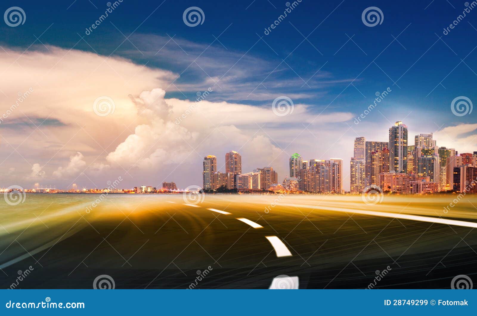 Abstract Illustration of Urban Highway Going To Th Stock Illustration ...