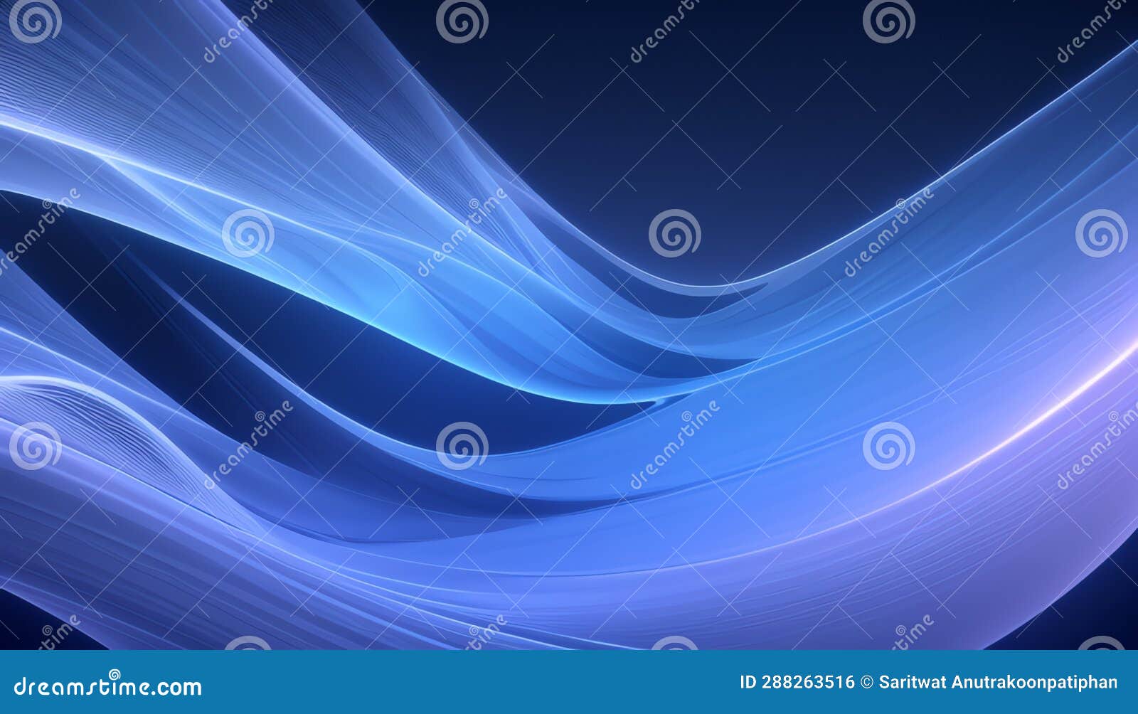 Abstract Illustration Vector Midnight Blue Gradient Wave Background ...
