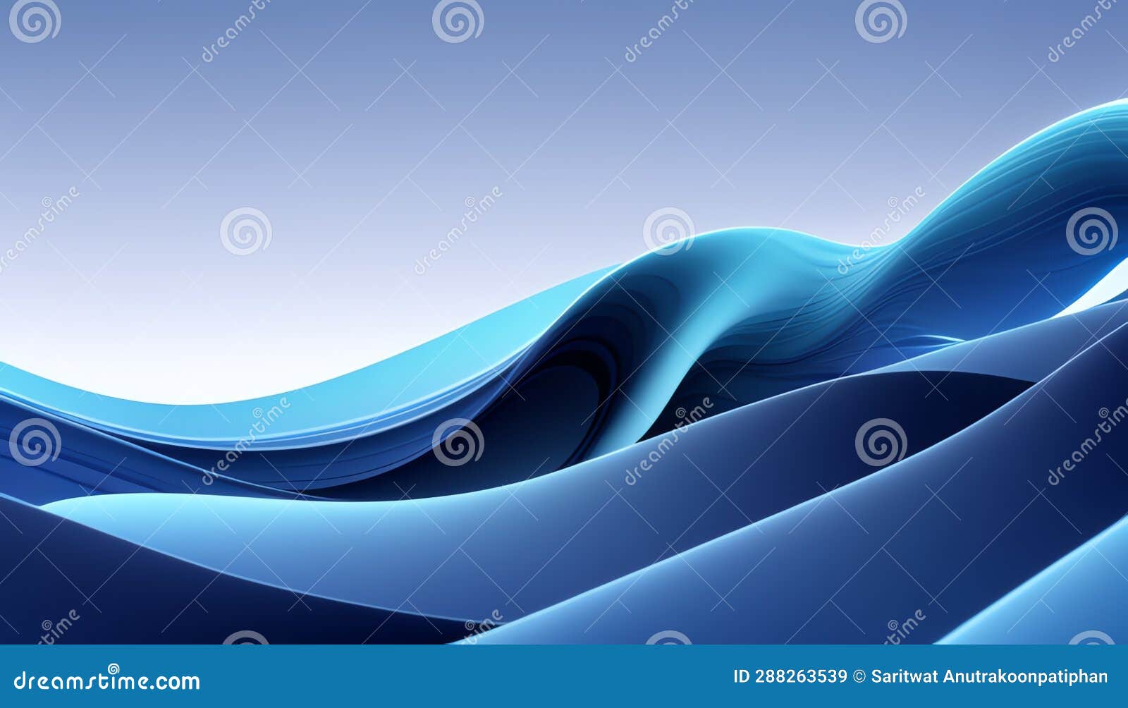 Abstract Illustration Vector Midnight Blue Gradient Wave Background ...