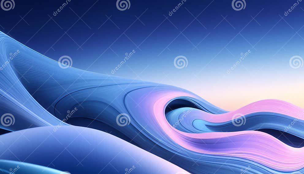 Abstract Illustration Vector Midnight Blue Gradient Wave Background ...
