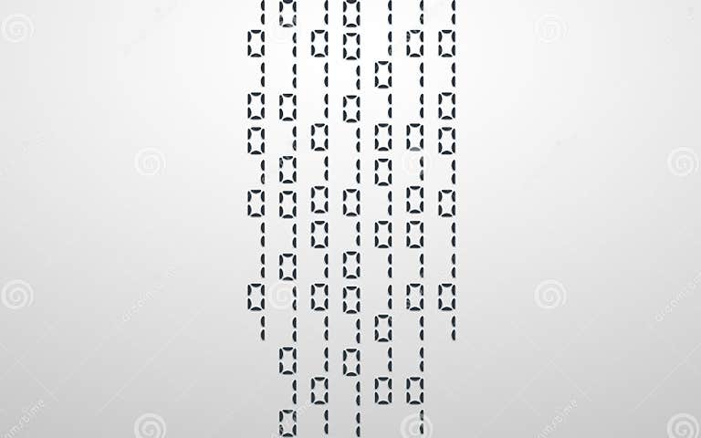 Abstract Illustration. Vector Streaming Binary Code Background. Stock ...