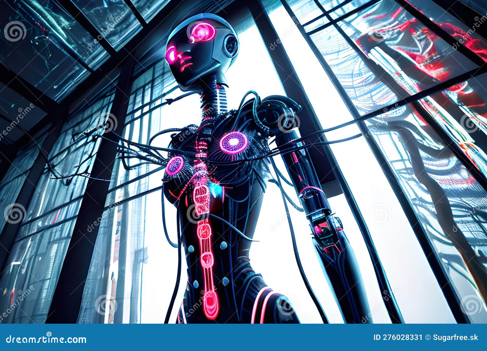 Virtual Reality and Android Illustration Stock Illustration ...