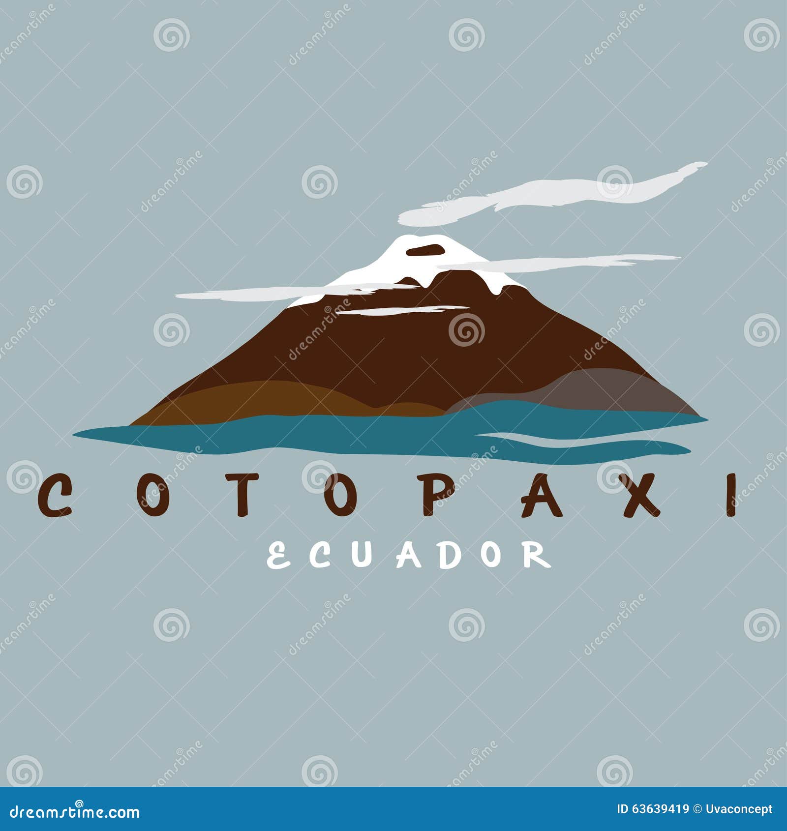 Abstract Illustration Of Volcano Cotopaxi In Ecuador Cartoon Vector ...