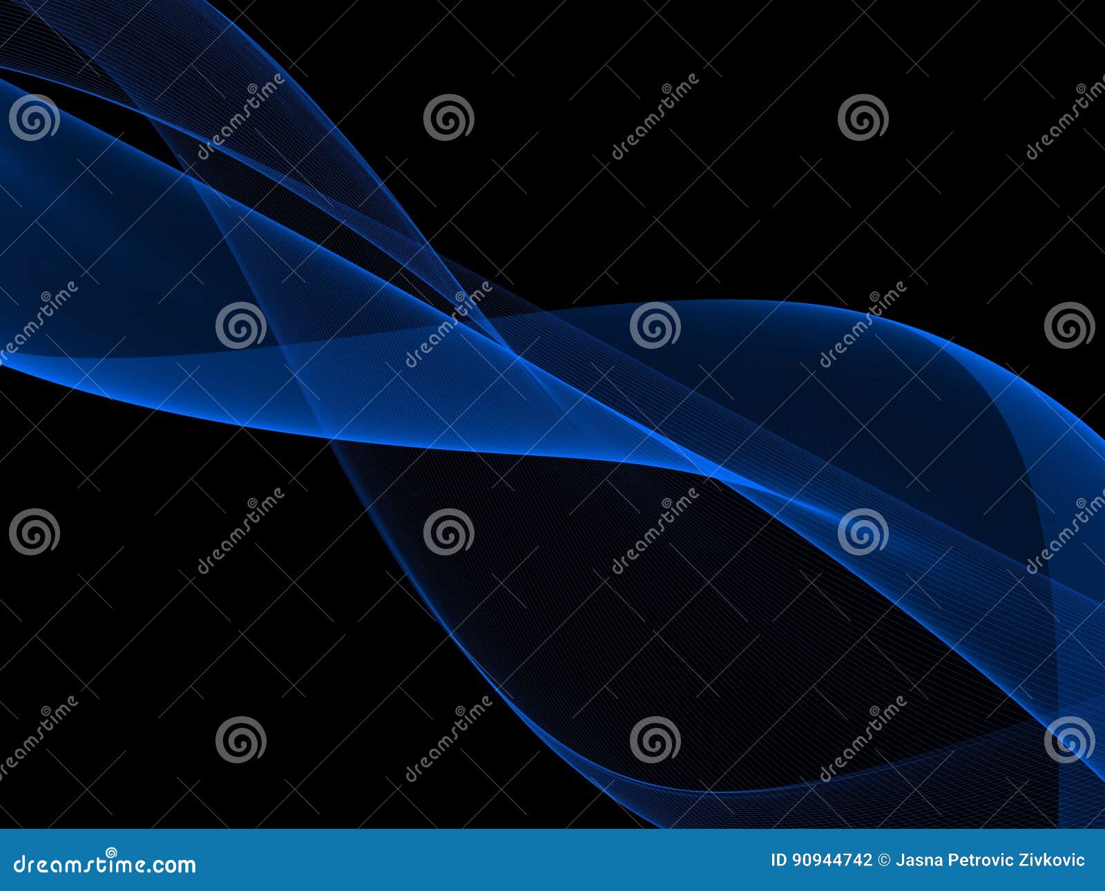 Abstract Illustration of Wavy Flowing Energy Stock Illustration ...