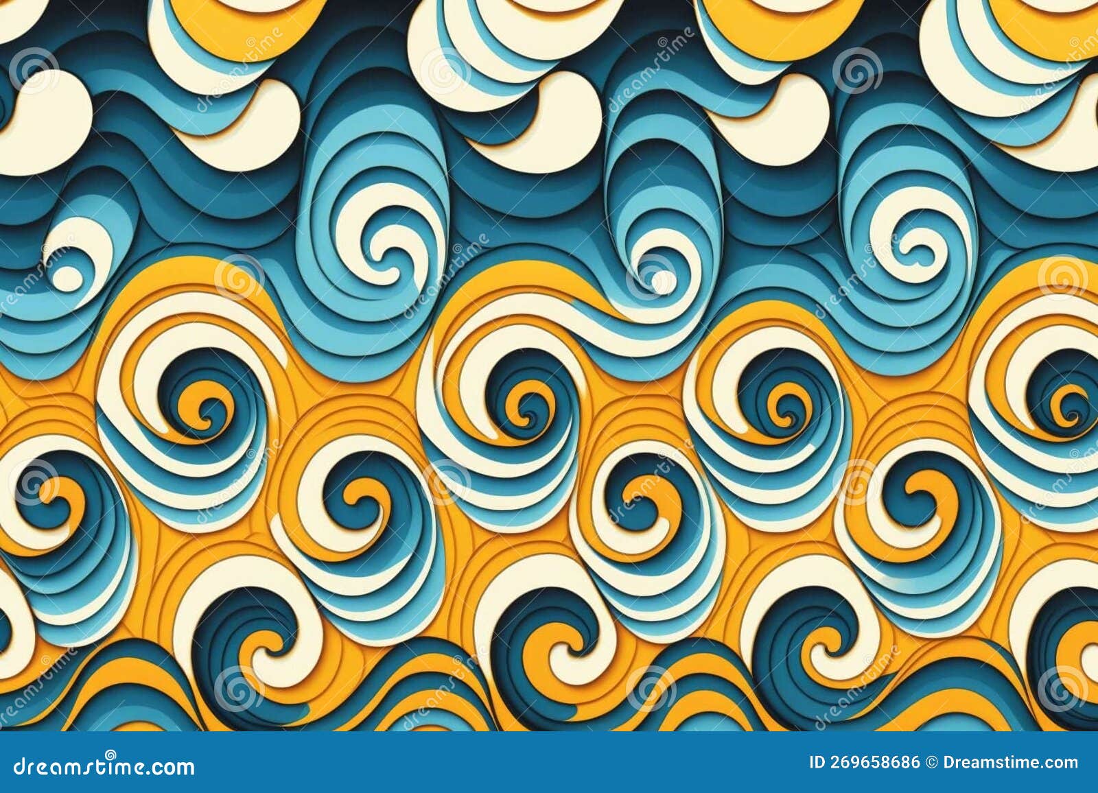 Abstract Illustration of Wavy Sea. Wavy Sea Pattern Stock Illustration ...