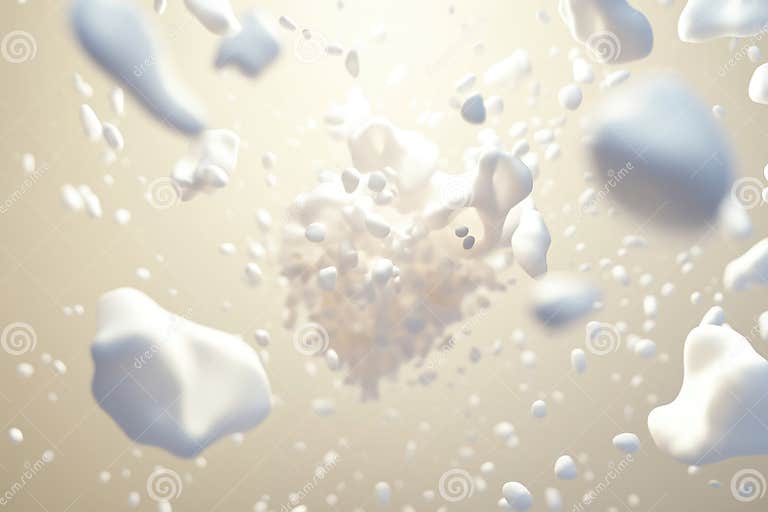 Abstract Illustration of White Foam Particles in Motion Against Light ...