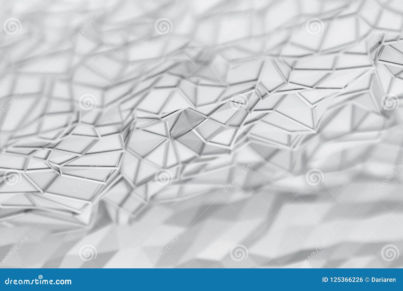 Triangular Surface Covered with Wireframe in White Colors. Stock ...