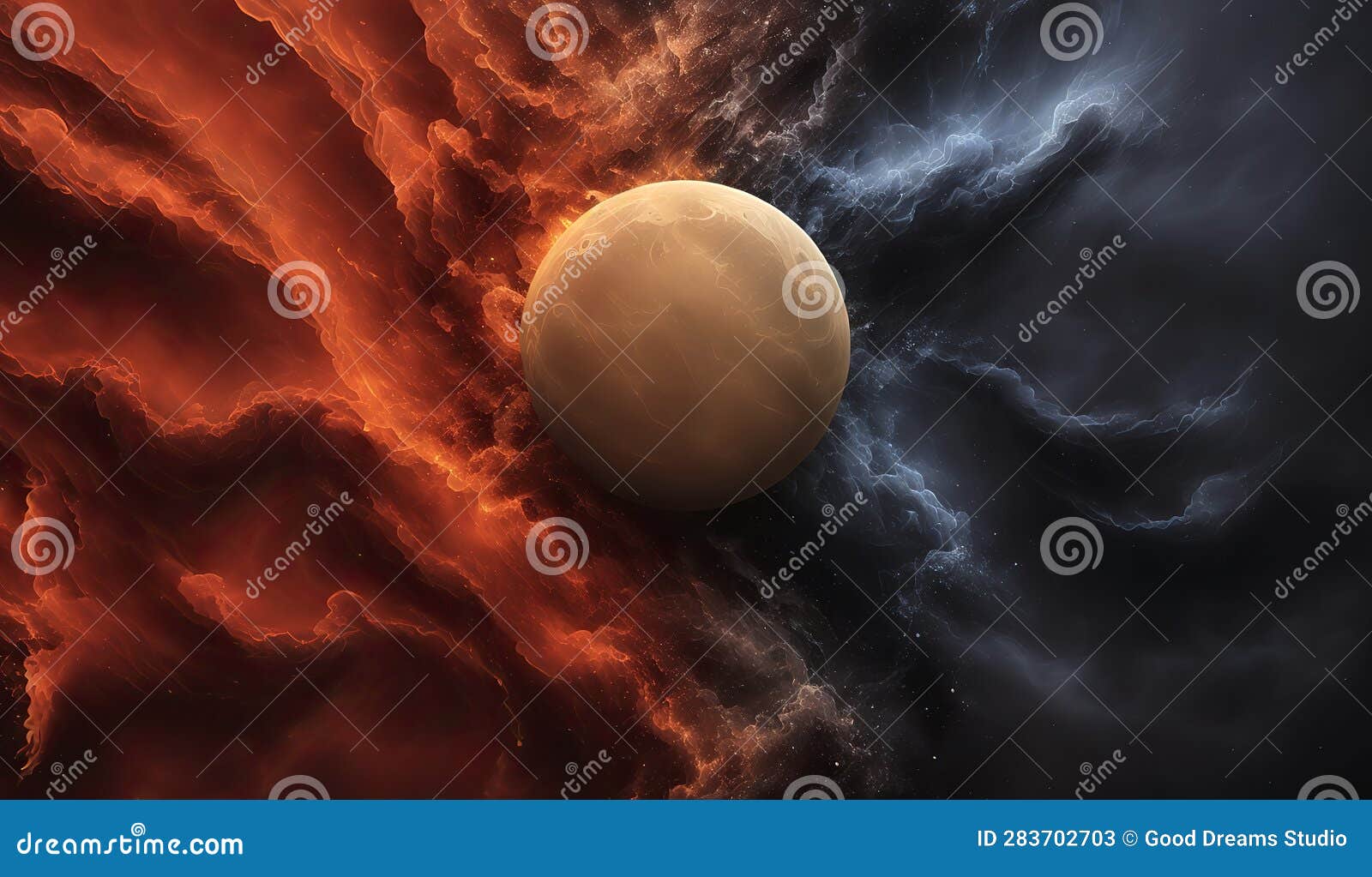 Abstract Illustration, Yin Yang, Energy Flow Background Stock ...