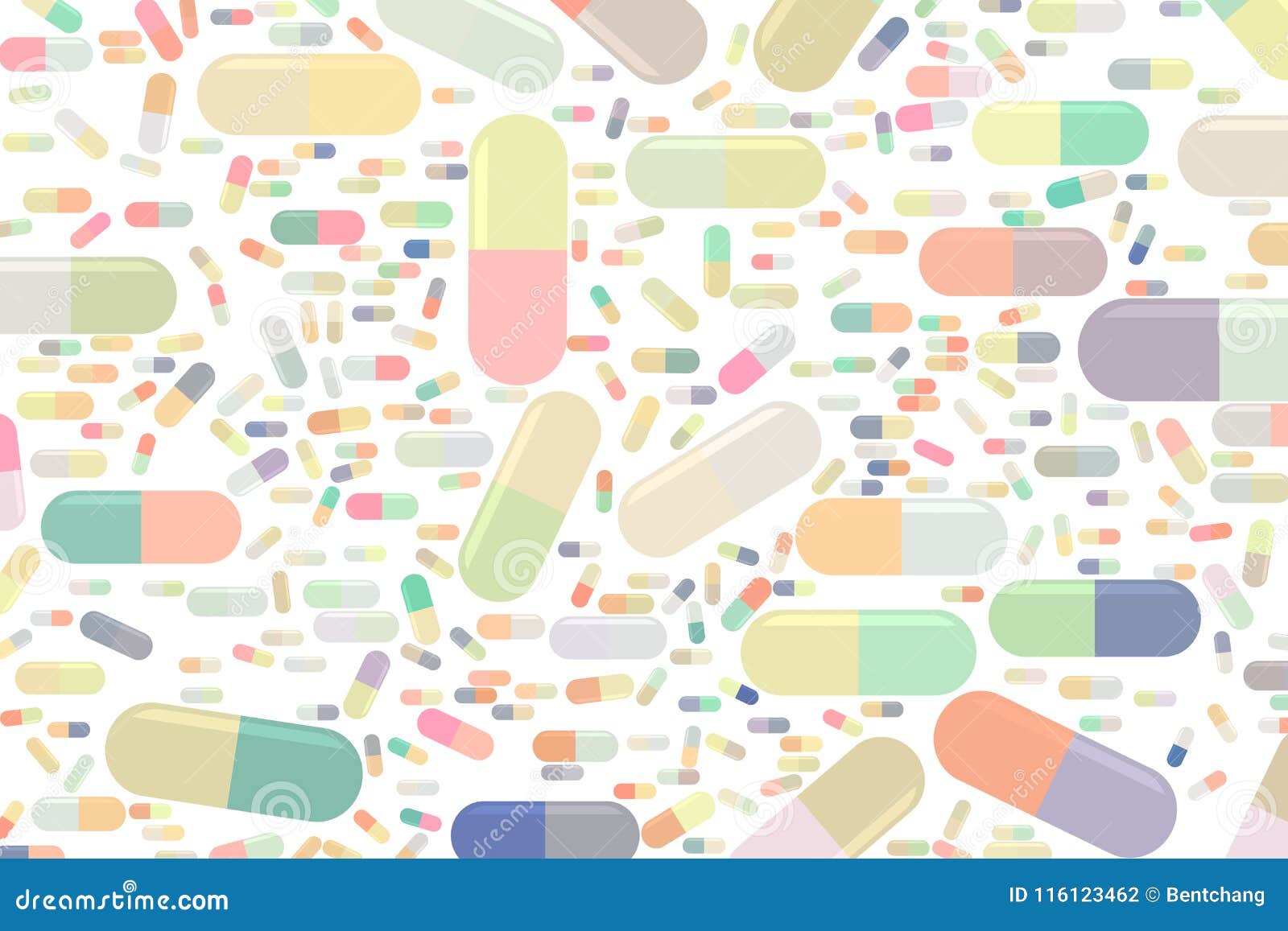 Abstract Illustrations of Capsules, Medicine or Pills, Conceptual ...