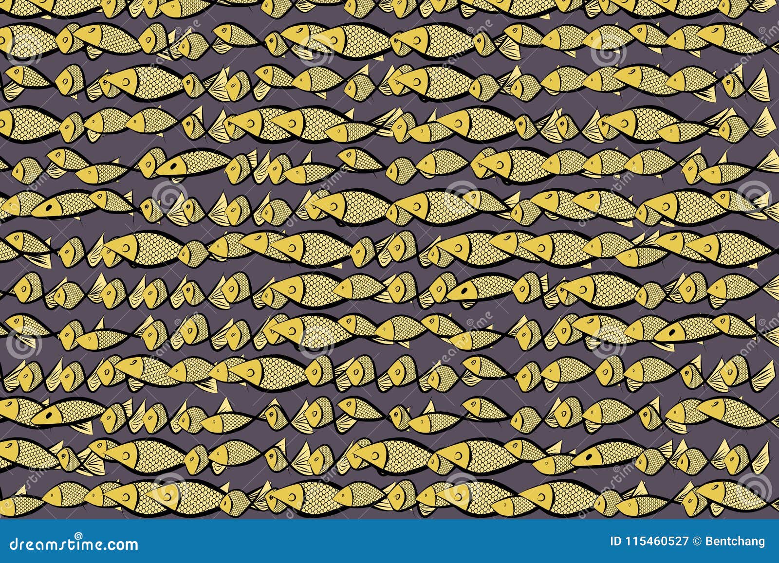 Abstract Illustrations of Fish, Conceptual Pattern. Effect, Water ...