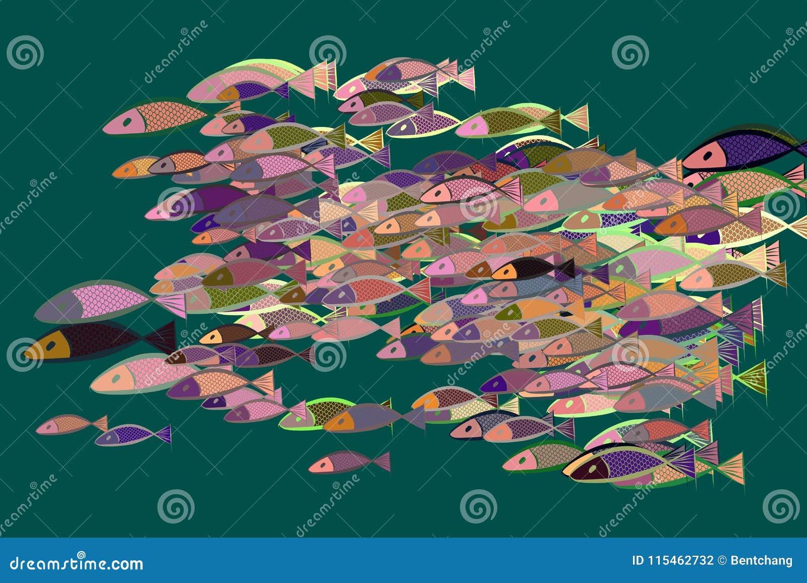 Abstract Illustrations of Fish, Conceptual Pattern. Shape, Template ...