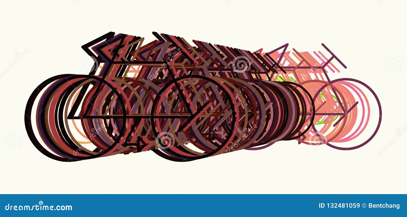 Abstract Illustrations of Outline of Bicycle, Conceptual. Shape, Effect ...