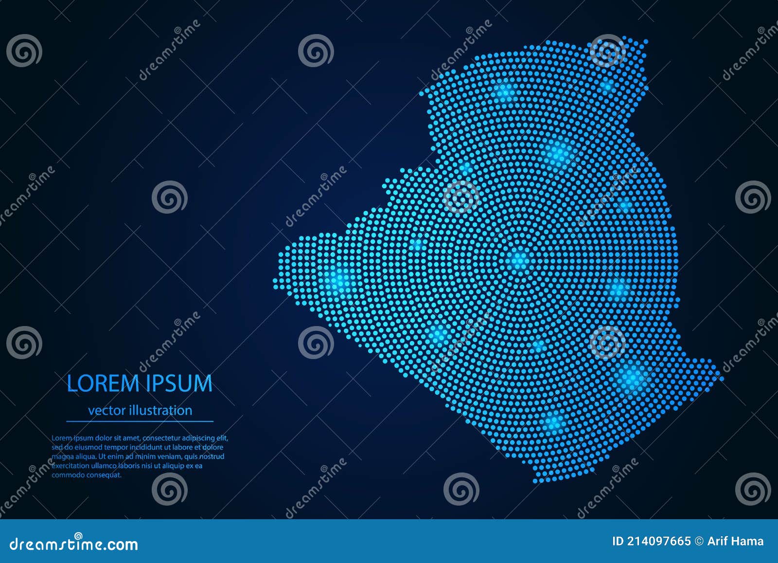Algeria Map In Dark Color, Oval Map With Neighboring Countries Vector ...