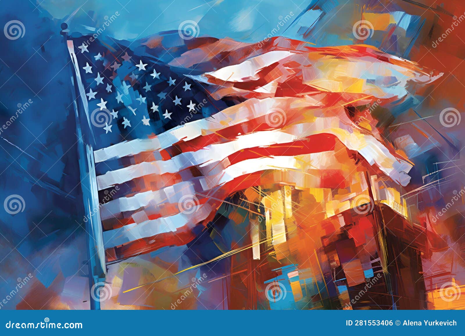 Abstract Image of the American Flag Stock Illustration - Illustration ...