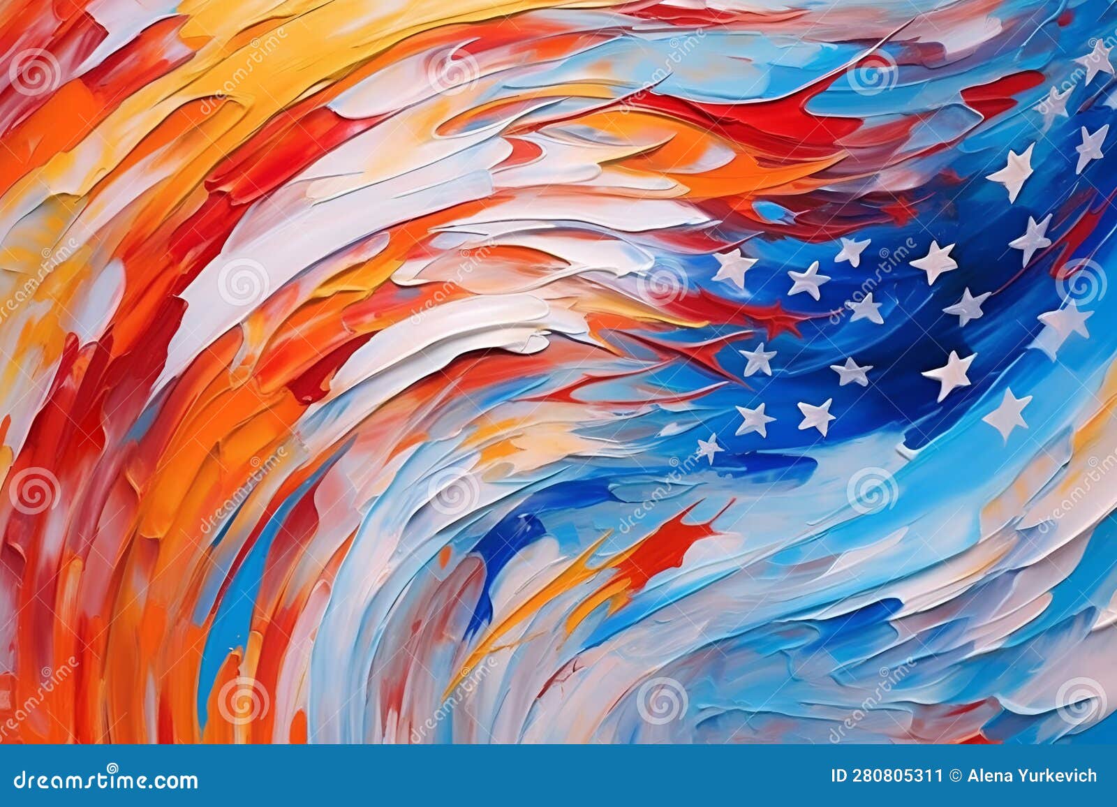 Illustration of American Flag in Abstract Style Stock Illustration ...