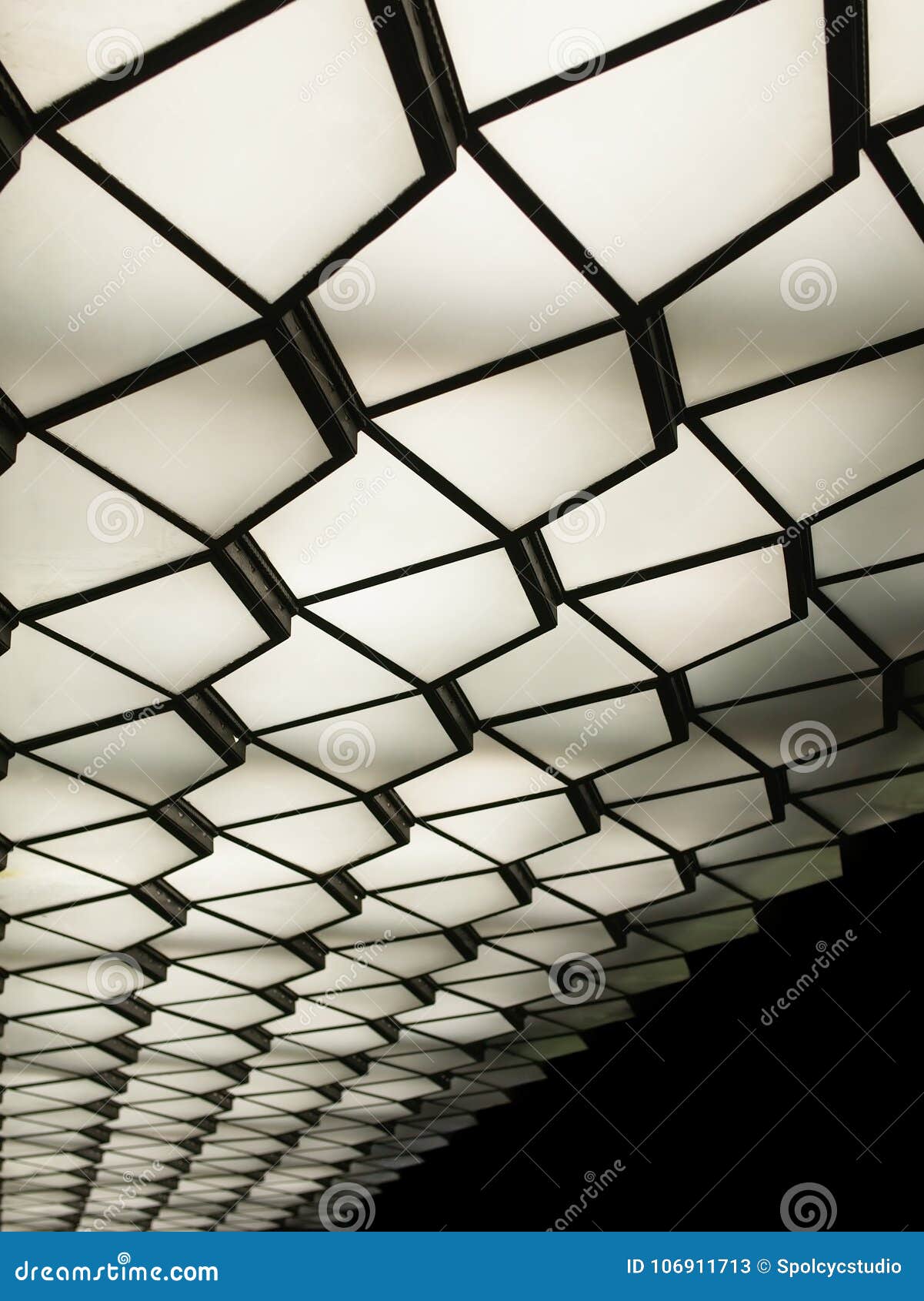Abstract Image of an Art Deco Pattern Ceiling with Lights Stock Image ...