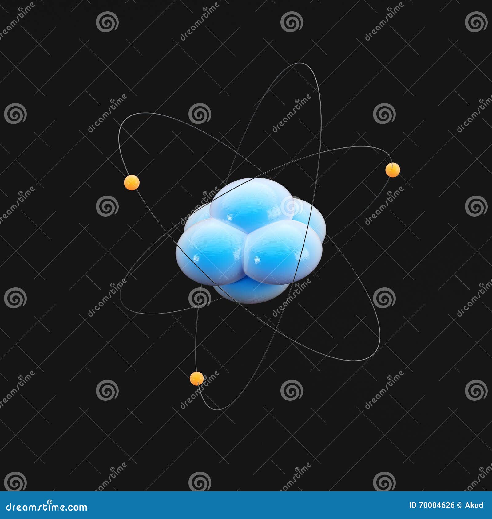 Abstract Image of Atom on Dark Background Stock Illustration ...