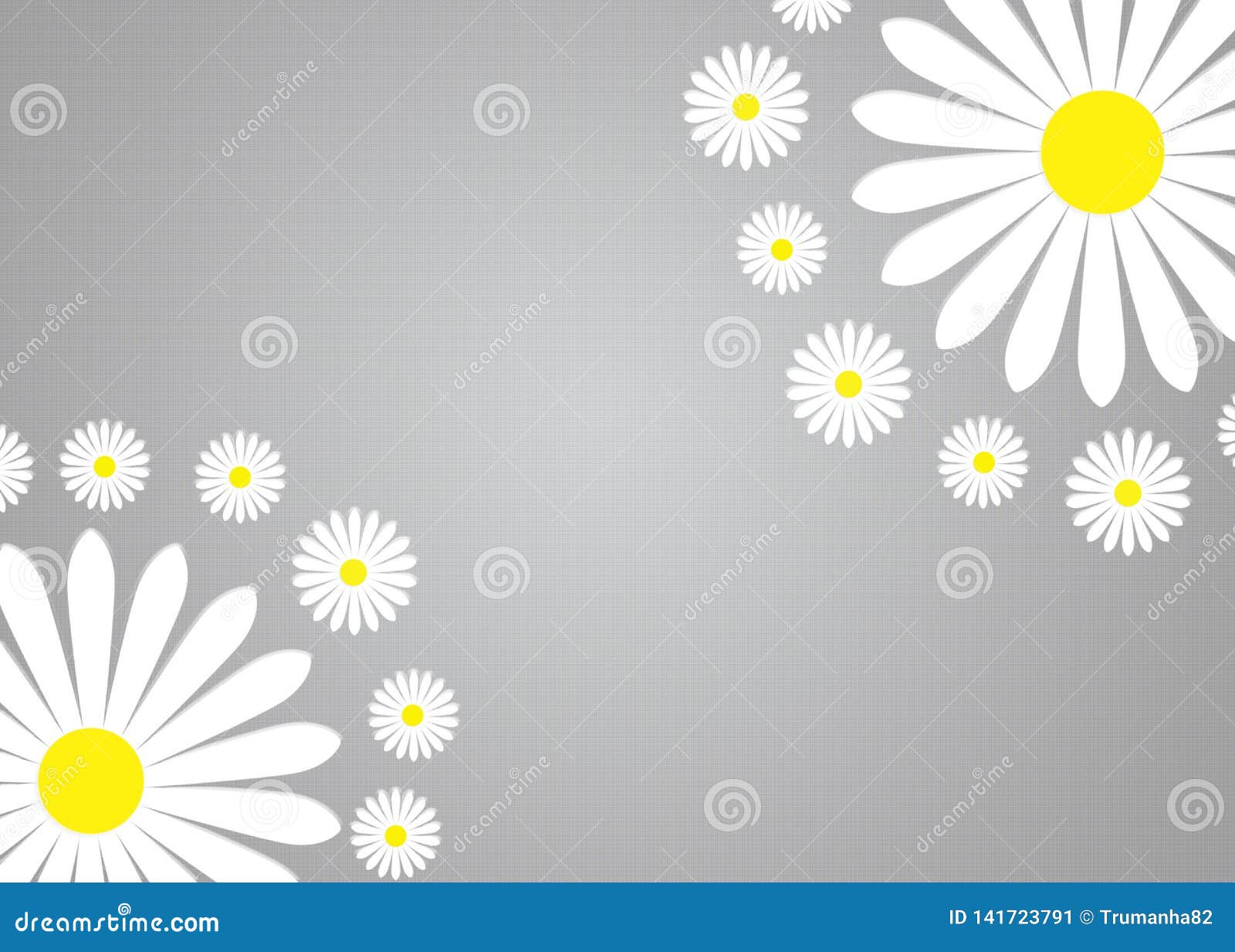Abstract White Daisy Flowers in Textured Grey Gradient Background Stock ...