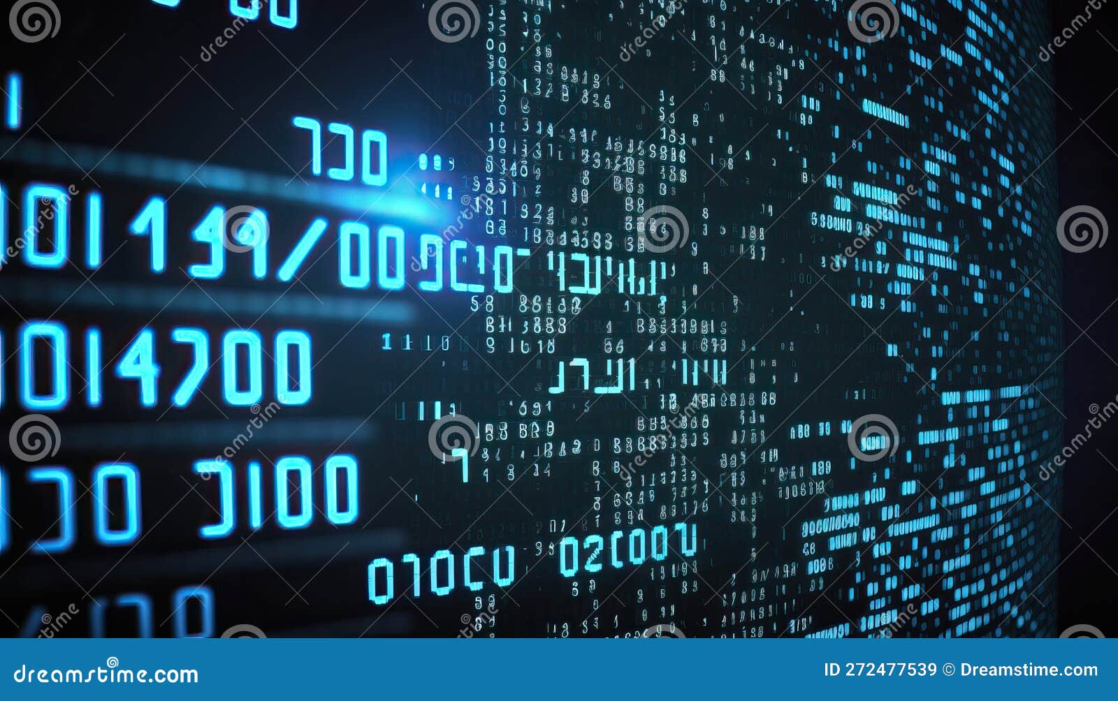 Abstract Image of Binary Code.background with Glowing Neon Characters ...