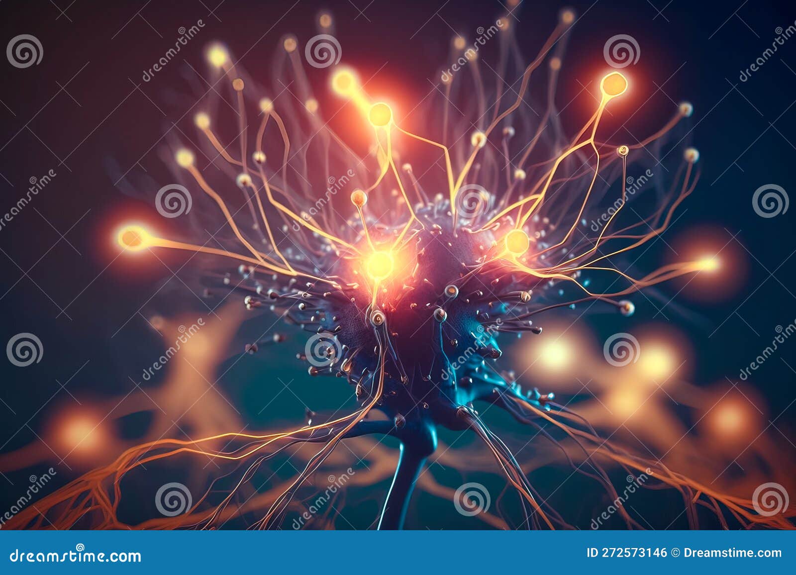 Abstract Image of a Bio Neural Network. the Concept of Information ...