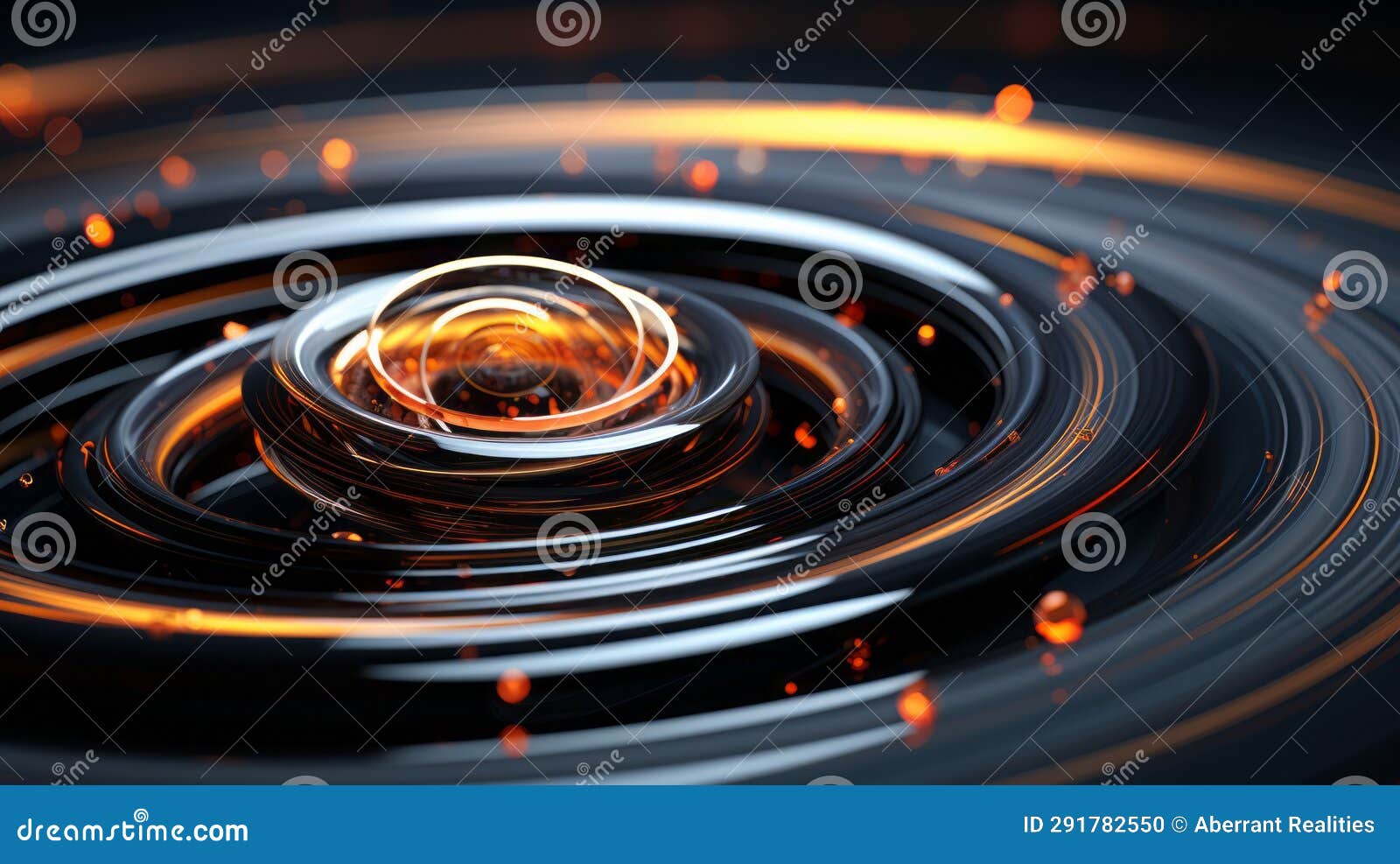 An Abstract Image of a Black and Orange Swirl on a Black Background ...