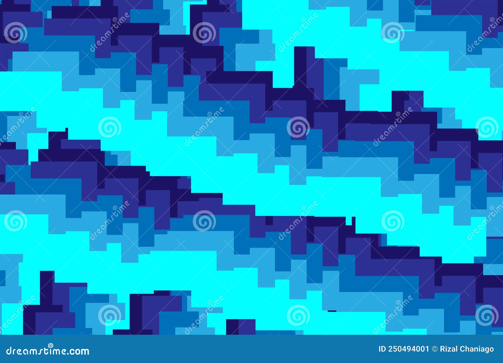 Blue Gradient of Water Flow in Three Row in Straight View Stock ...