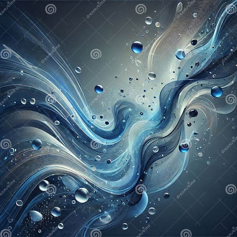 Abstract Image of Abstract Blue Gradient Waves Flowing into Harmonious ...