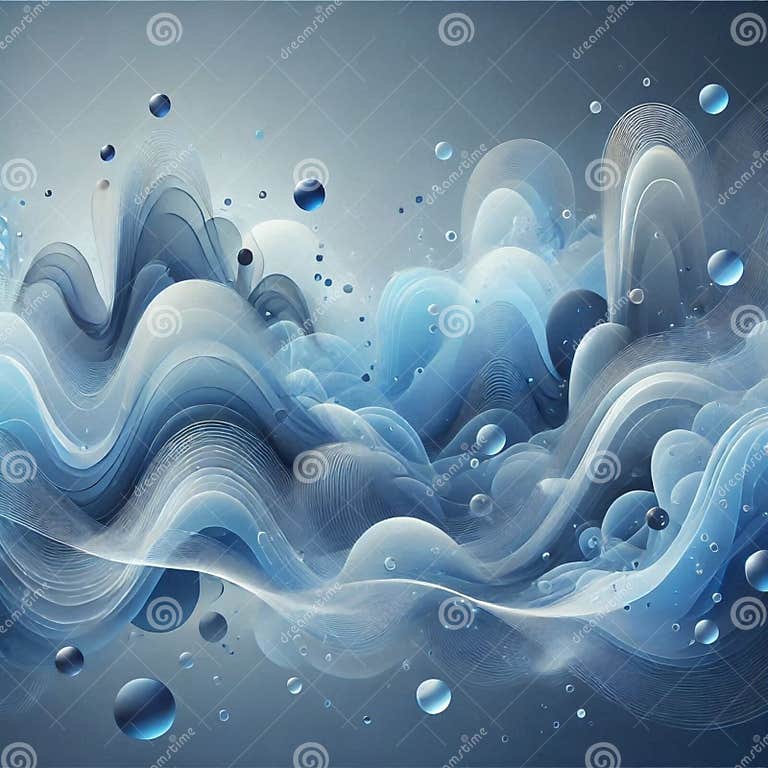 Abstract Image of Abstract Blue Gradient Waves Flowing into Harmonious ...