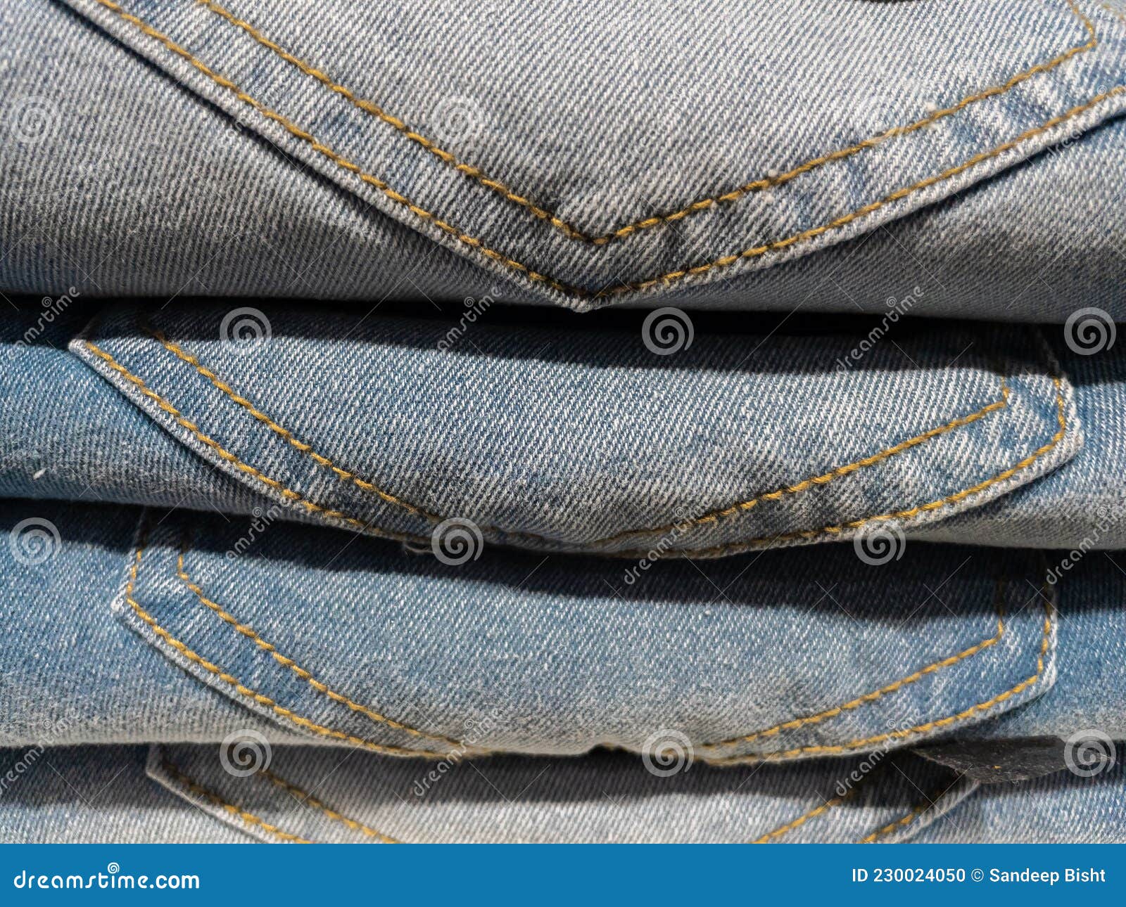 Abstract Image of Blue Jeans with Design Folded and Kept Stock Photo ...
