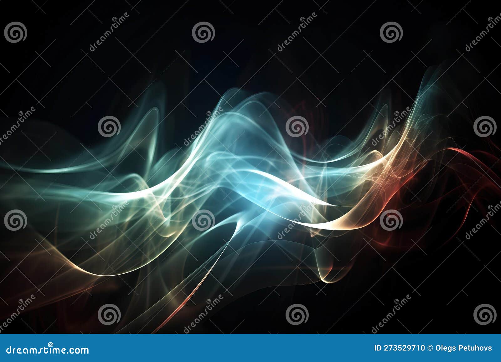 An Abstract Image of a Blue and Red Wave on a Black Background with a ...