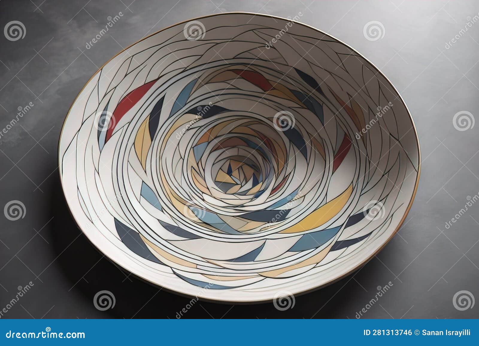 Abstract Image of a Bowl in the Shape of a Spiral. Generative Ai Stock ...