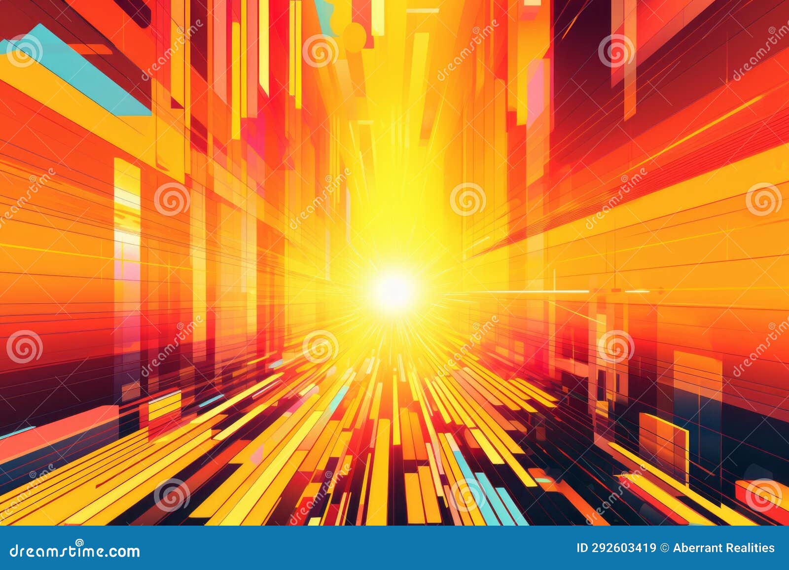 An Abstract Image of a Bright Light Shining through a City Street Stock ...