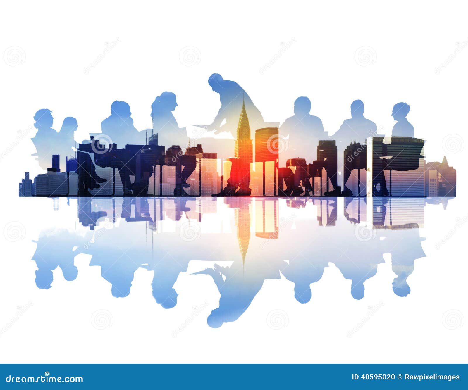 Abstract Image of Business Meeting in a Cityscape Stock Photo - Image ...