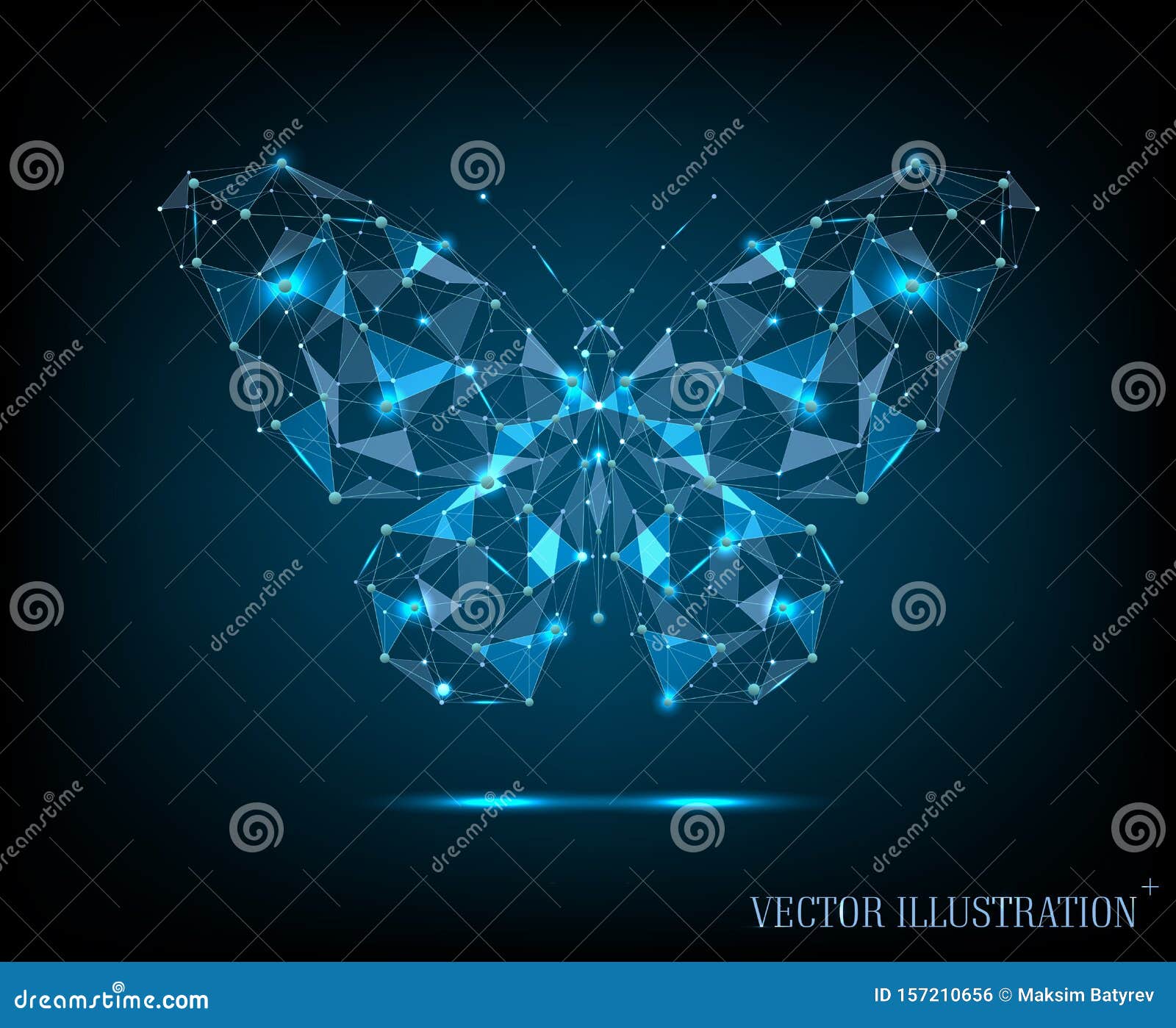 Abstract Image of Butterfly. Dots and Lines Connected Stock Vector ...