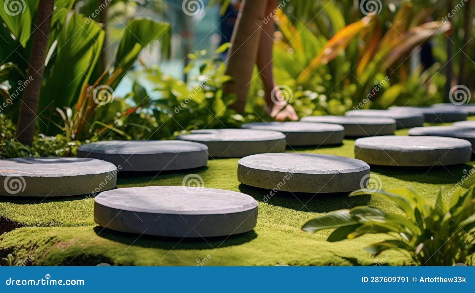 Progress in Motion: Competitors on Stepping Stones Stock Illustration ...