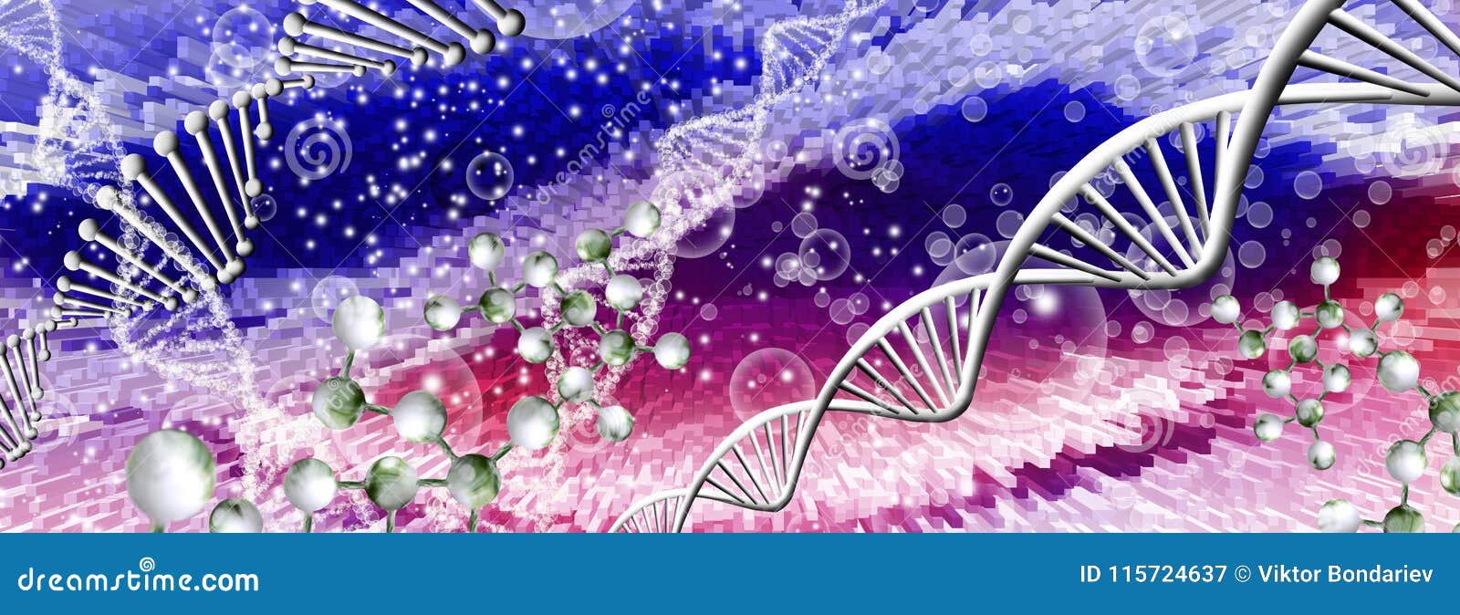 Abstract Image of the Chain of DNA Stock Illustration - Illustration of ...