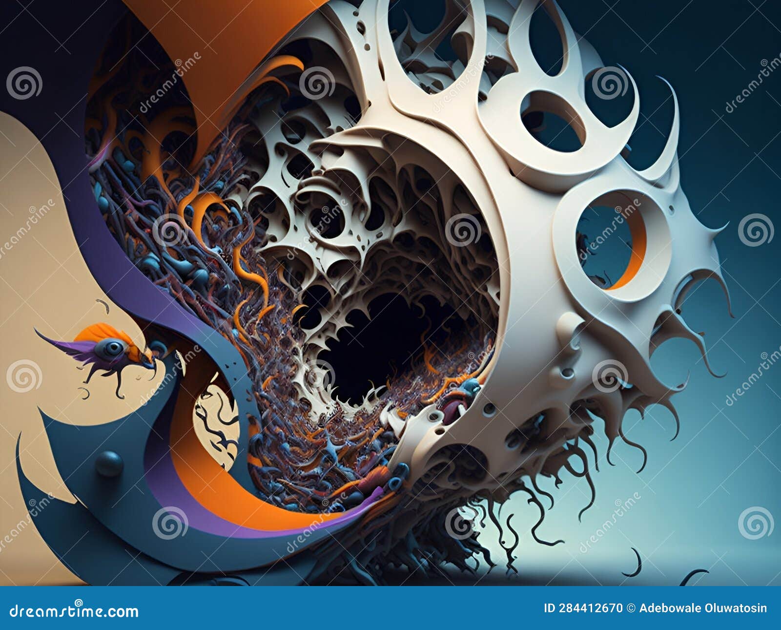 Abstract Image of a Chaotic Mind - AI Generated Art Stock Illustration ...