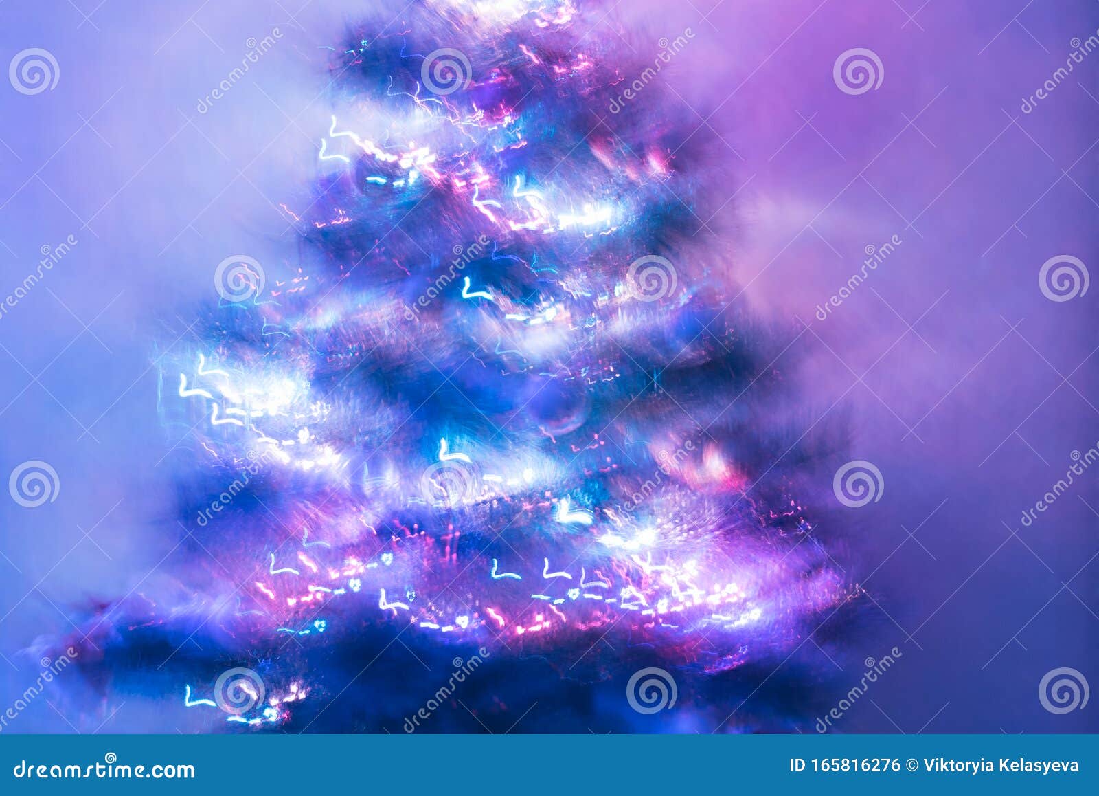 Abstract Image of a Christmas Tree in Neon Color Stock Photo - Image of ...