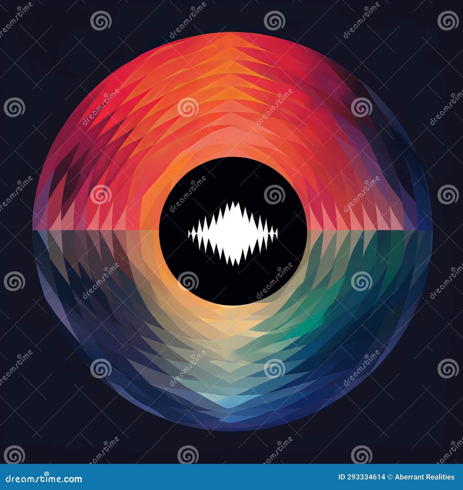 An Abstract Image of a Circle with a Sound Wave in the Center Stock ...